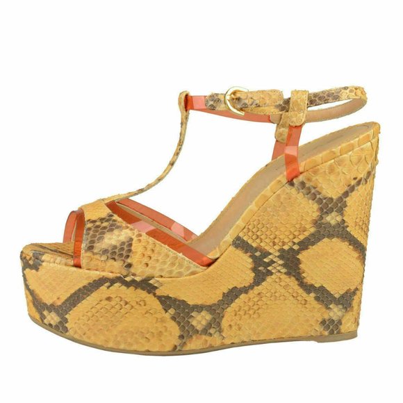 Sergio Rossi | Shoes | New In Box Sergio Rossi Natural Tan Python Snake ...